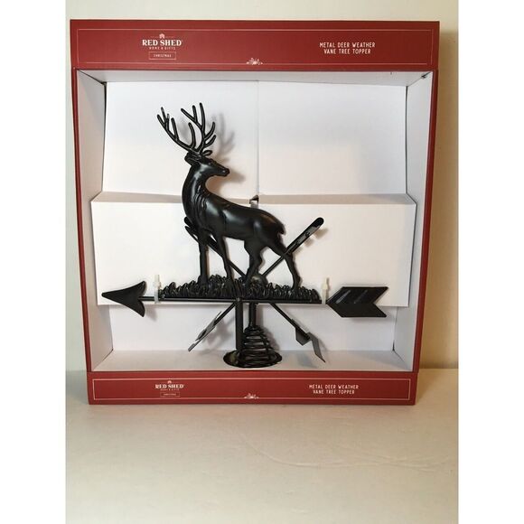 Red Shed | Holiday | Red Shed C87593 Metal Deer Weather Vane Tree ...